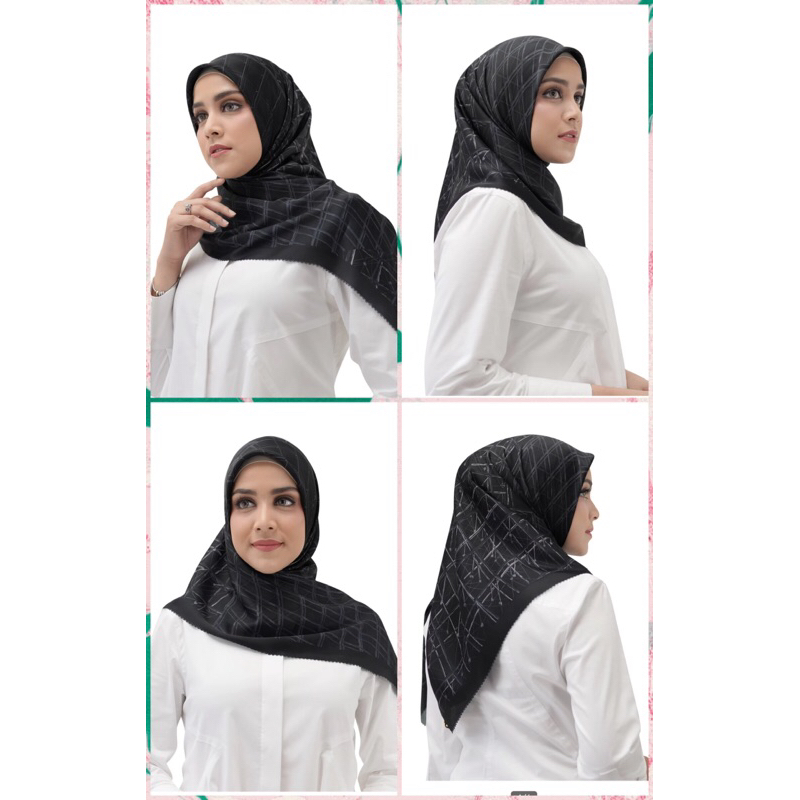 Jual Buttonscarves Louvre Satin Square Black (NEW) | Shopee Indonesia