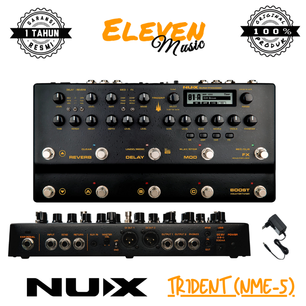 Jual NUX TRIDENT Nme-5 Trident Multi Effects Guitar Processor Pedal ...
