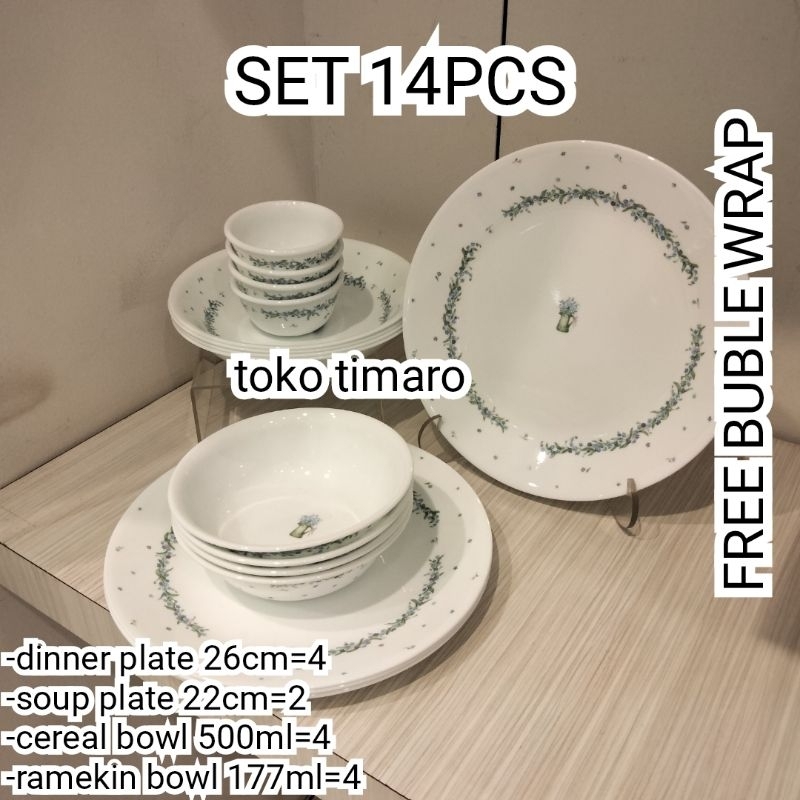 Jual CORELLE DAINTY FLORA DINNER SET 14PCS-1 | Shopee Indonesia