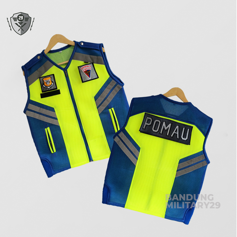Jual Rompi POM AU Polisi Militer Double Mesh Tebal - Biru Stabilo ...