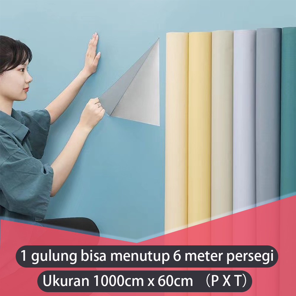 Jual wallpaper dinding polos 10 meter x 60 cm ada 16 pilihan warna stiker dinding wallpaper ...