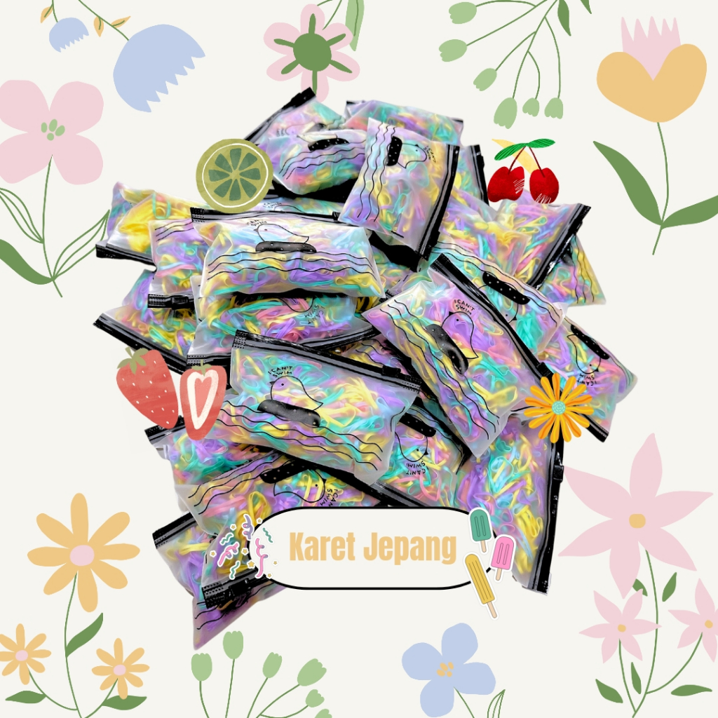 Jual Karet Ikat Rambut Warna Warni 30 gram - Karet Jepang/Karet Balon ...
