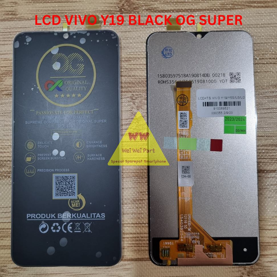 Jual OG Super ~ LCD Touchscreen Vivo Y19 / Y55 / U3 / U20 Black ...