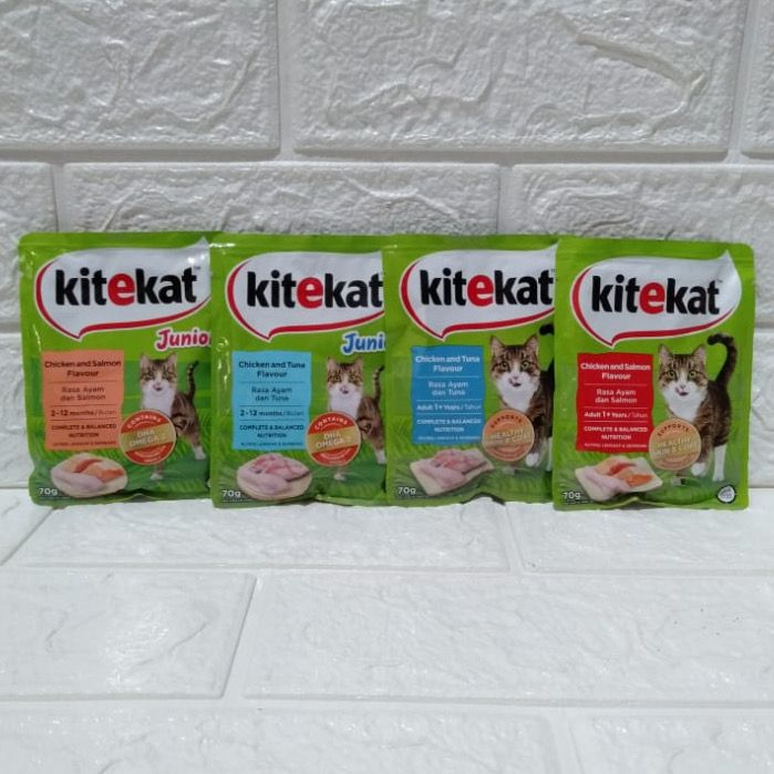 Jual MAKANAN KUCING KITEKAT KITTEN / ADULT 70 GR UNTUK KUCING DEWASA ...