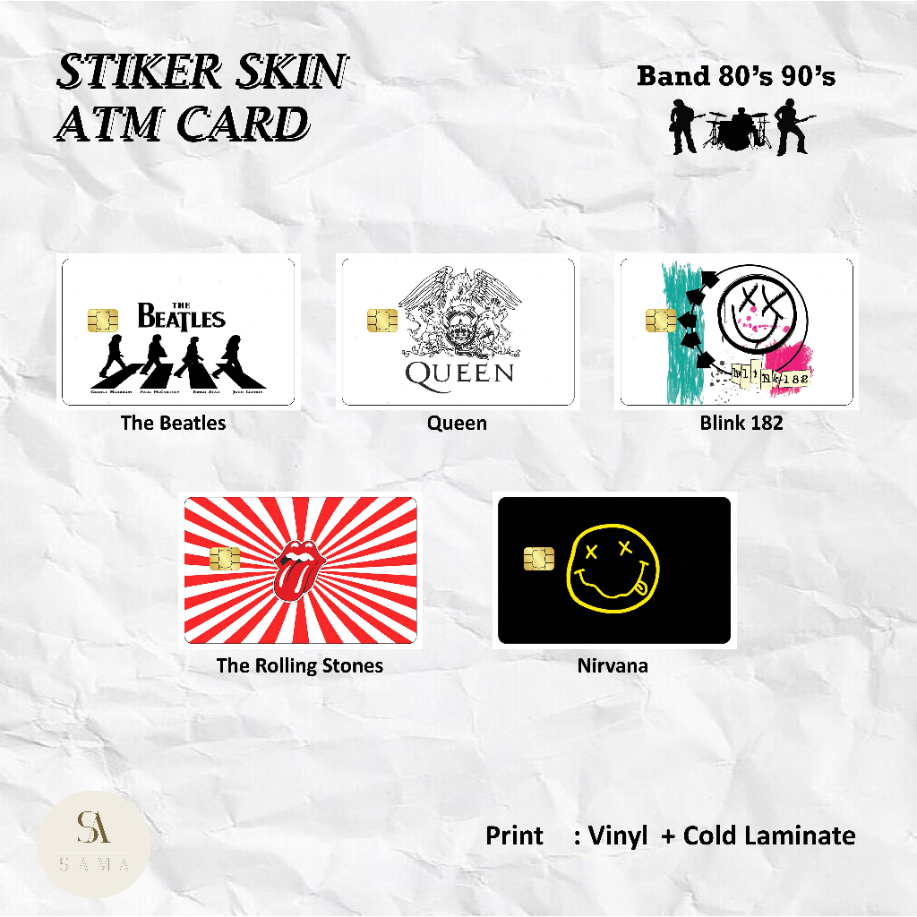 Jual Band 80s 90s - Sticker Skin Card - Vinyl ATM Debit, Credit, Emoney ...