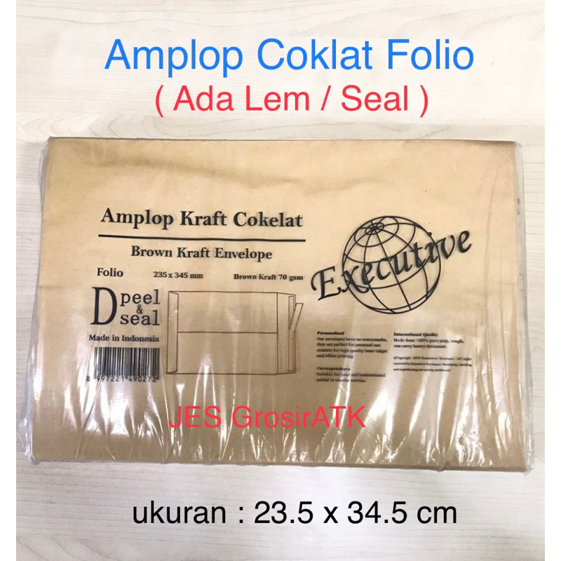 Jual Amplop Coklat Folio Seal (Ada Lem) | Shopee Indonesia