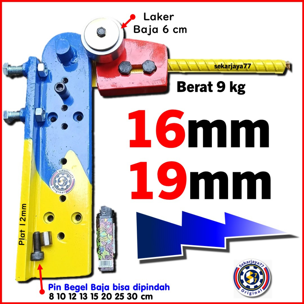 Jual Alat Penekuk besi Pembengkok Besi Begel 6-16 16 ulir 19 ulir ...