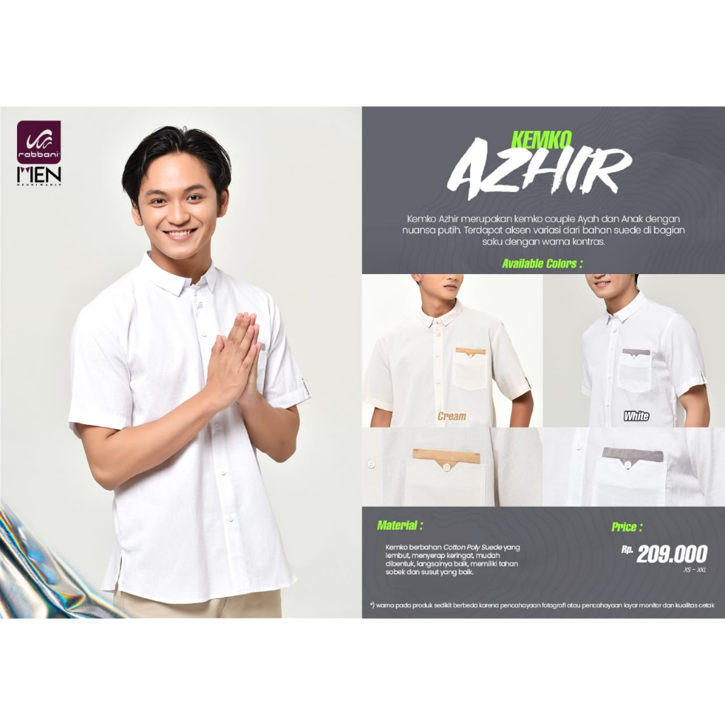 Jual Rabbani - Kemeja Koko Lengan Pendek Azhir | Shopee Indonesia