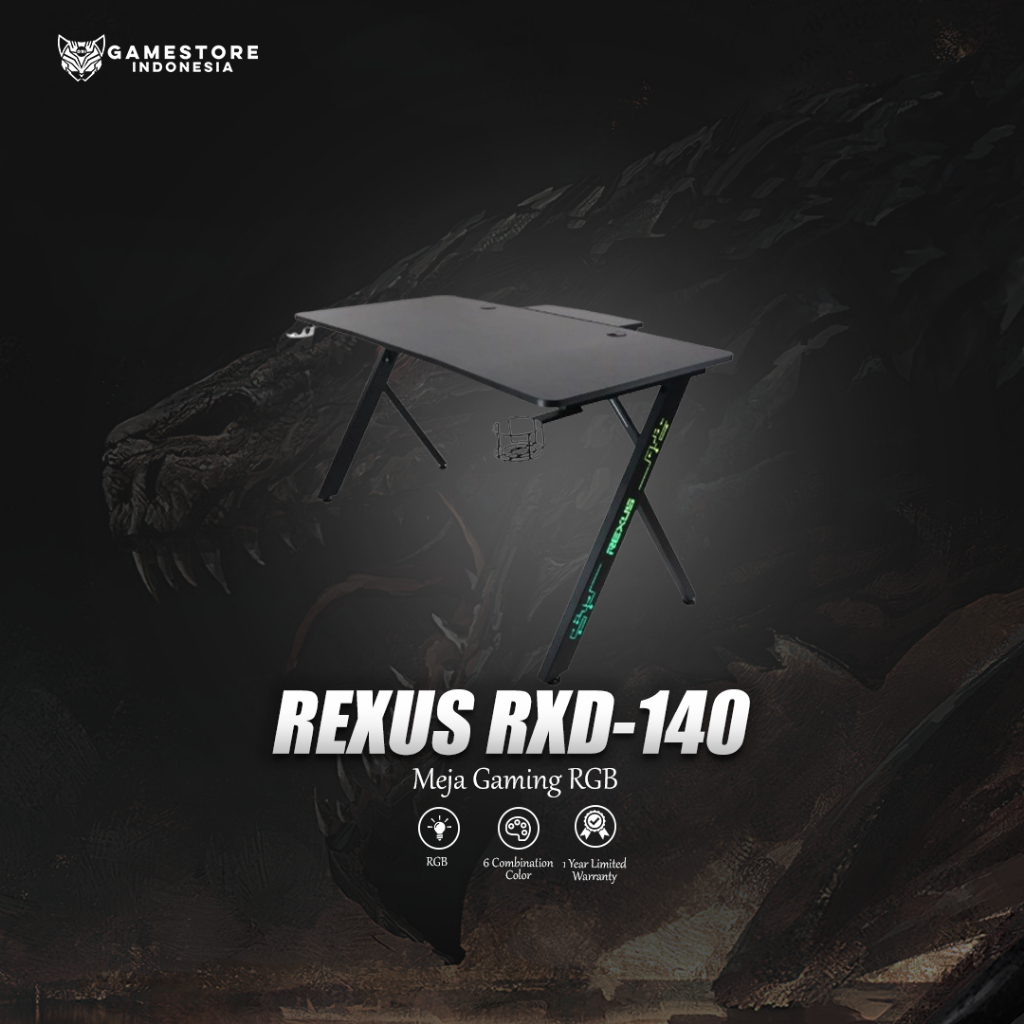Jual Rexus Gaming Desk / Meja Gaming Gala RGB RXD-140 | Shopee Indonesia
