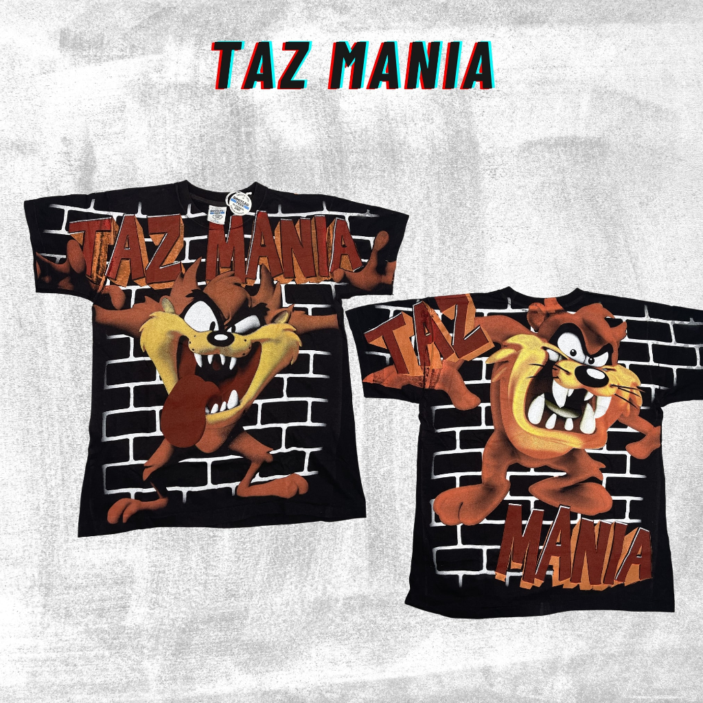 Jual OVERSIZE T-SHIRT TAG BOOTLEG TEES TAZ MANIA FULL PRINT | Shopee ...