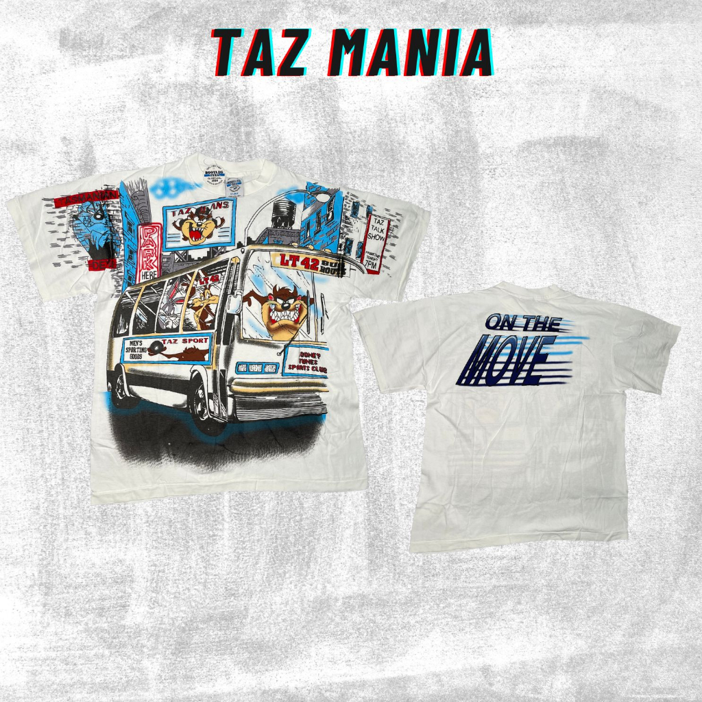 Jual OVERSIZE T-SHIRT TAG BOOTLEG TEES TAZ MANIA FULL PRINT | Shopee ...