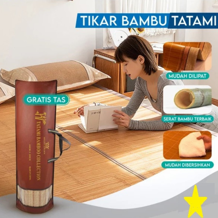 Jual Tikar Bambu TATAMI / TIkar Lipat Bambu Tatami Ukuran 180 x 200cm ...