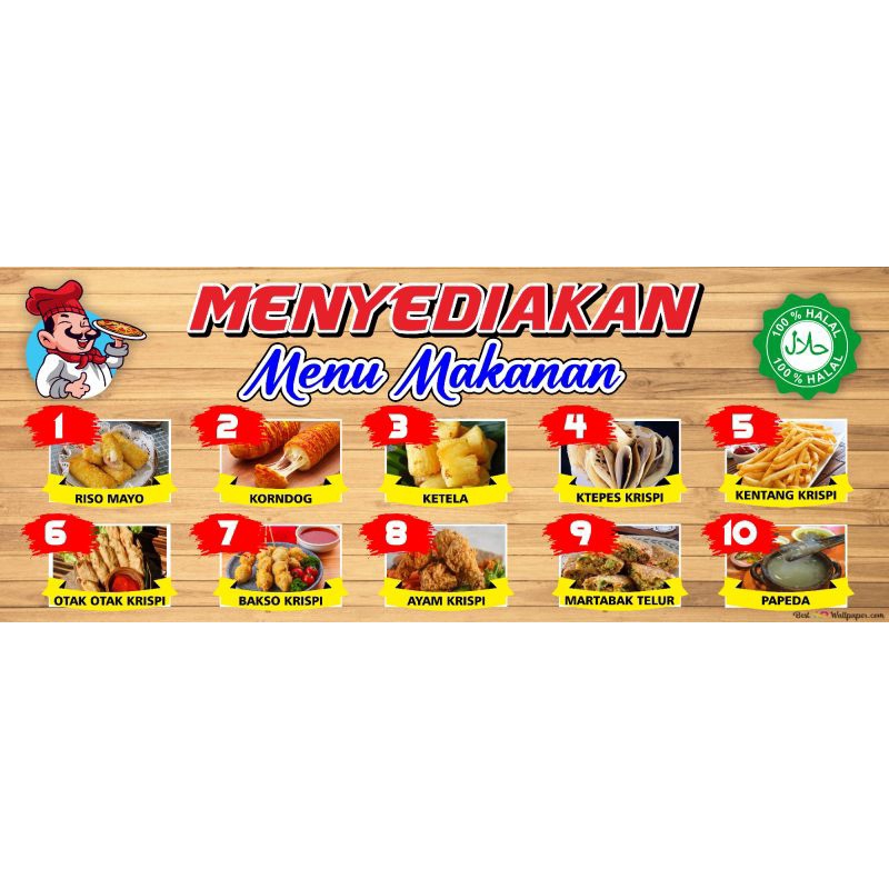 Jual Cetak Spanduk menu makanan Custom | Shopee Indonesia