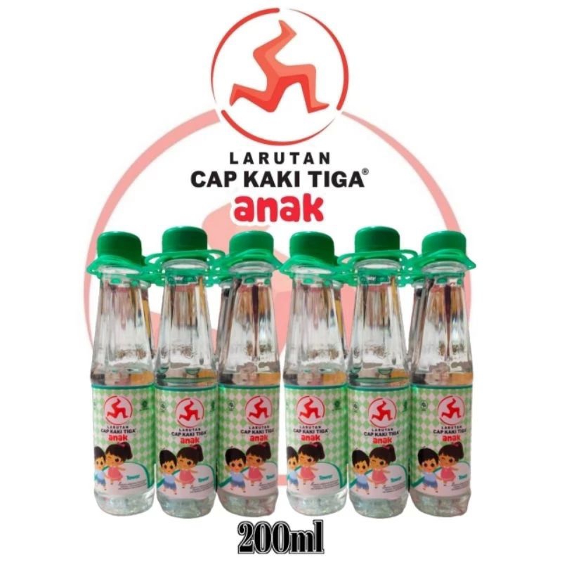 Jual Larutan Cap Kaki Tiga Anak Kemasan Botol 200ml × 6Pcs | Shopee Indonesia
