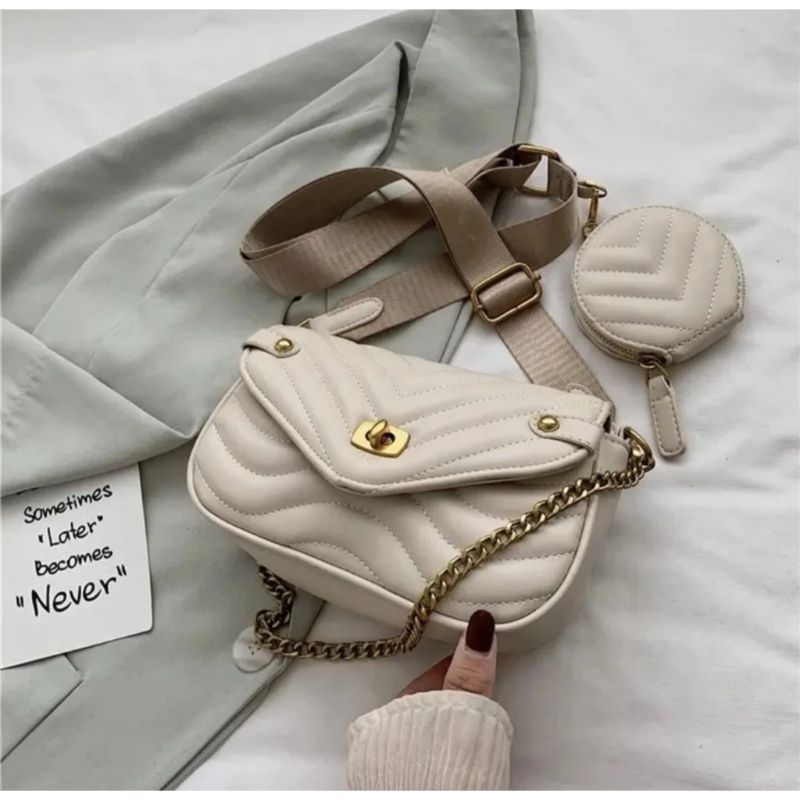 Jual TAS WANITA SELEMPANG 2IN1 SLING BAG SHOULDER BAG KONDANGAN TERBARU PREMIUM | Shopee Indonesia