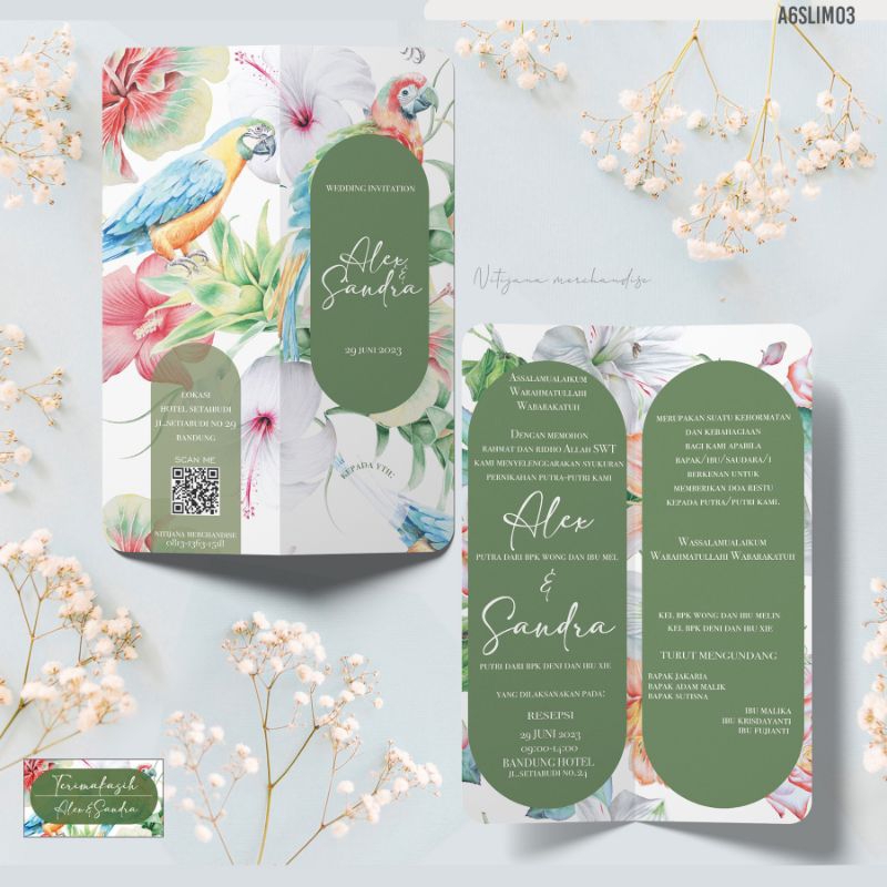 Jual UNDANGAN / INVITATION 7,5X15CM DESIGN EKSLUSIF + PLASTIK OPP ...