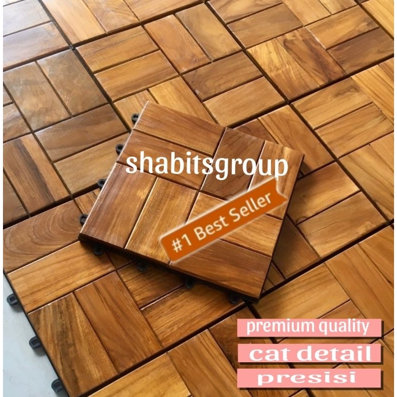 Jual BISA COD decking kayu motif zik zak ukuran 30x30 lantai kayu cat ...