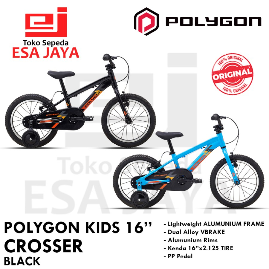 Jual Polygon BMX Kids Crosser 16 Sepeda Anak Alumunium Black Blue ...