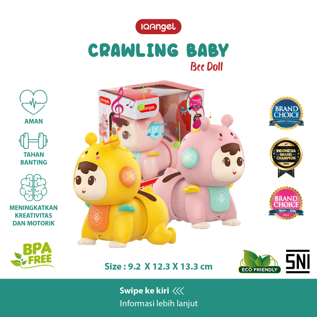 Jual IQAngel Crawling Baby Bee Doll / Iqangel Crawling Baby Doll ...