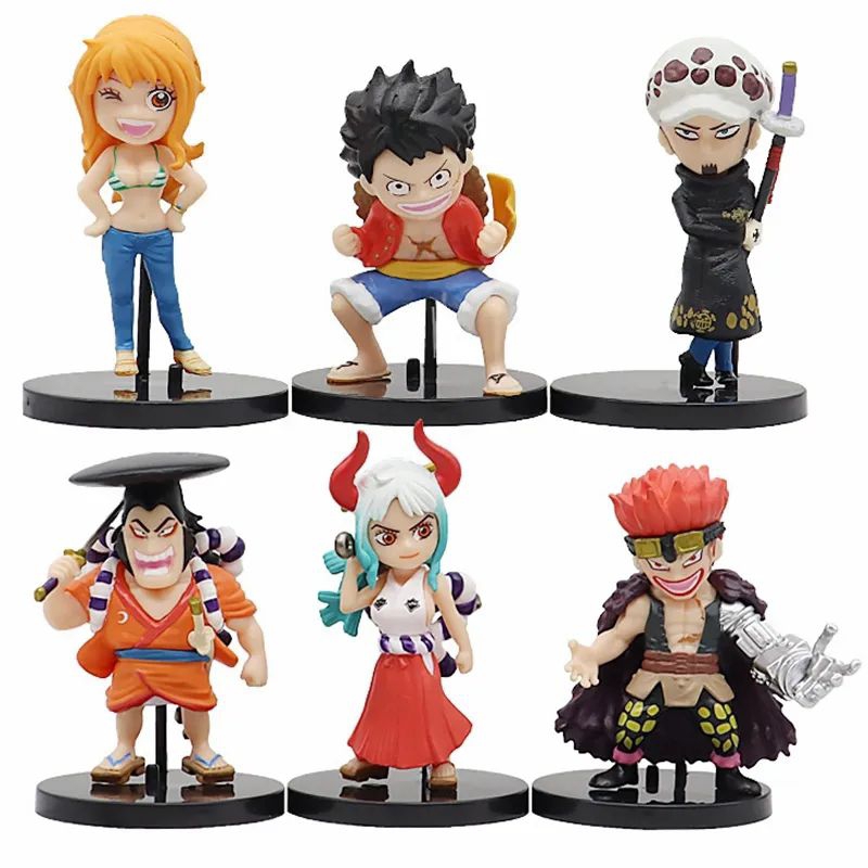 Jual 6pcs/Set One Piece Figure / Nami / Luffy / Kit / Trafalgal Law ...