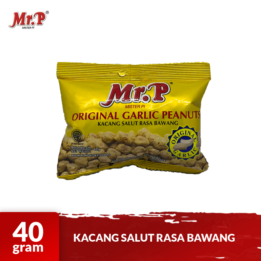 Jual MR. P Kacang Panggang Varian Rasa Garlic 40gr | Shopee Indonesia