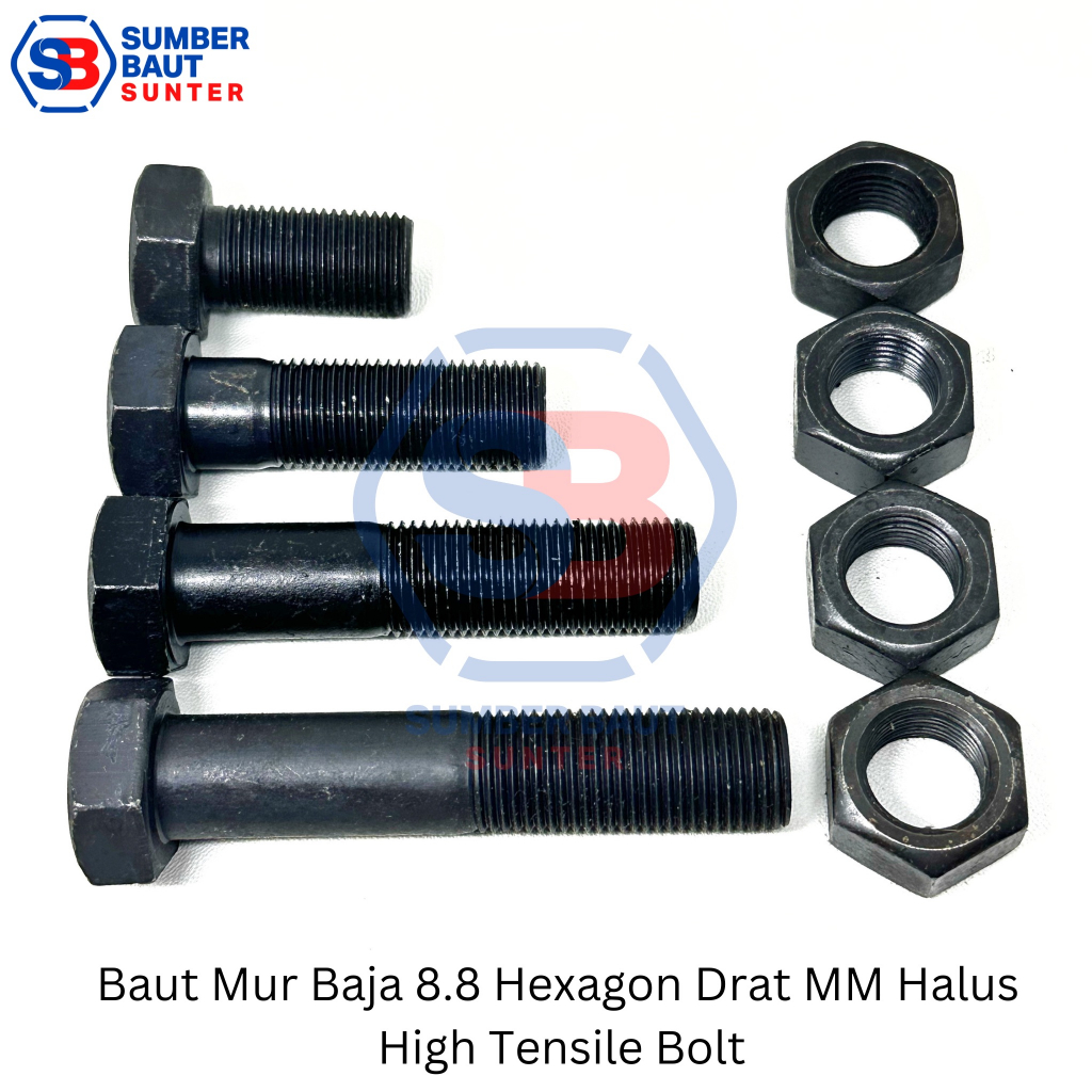 Jual M20 x 1.50 x 60 Baut Mur Baja 8.8 DRAT HALUS Hitam HTB | Shopee ...