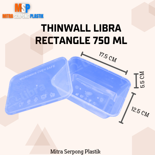 Jual THINWALL LIBRA RECTANGLE 750ML ISI 25 PCS | Shopee Indonesia