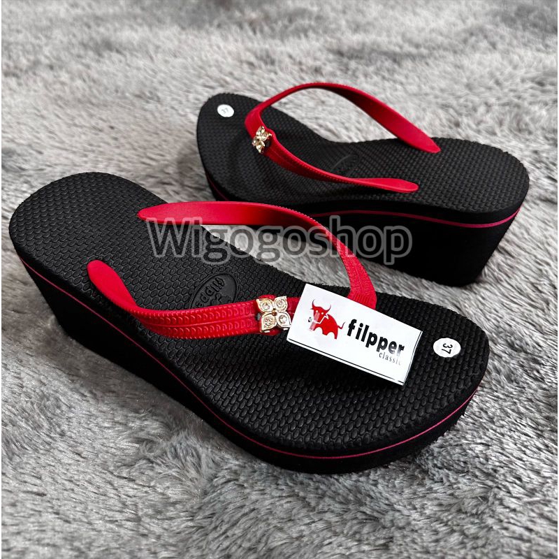 Jual Sandal Filpper Wedges 7cm - Sandal Jepit Wanita Kekinian - Sandal ...