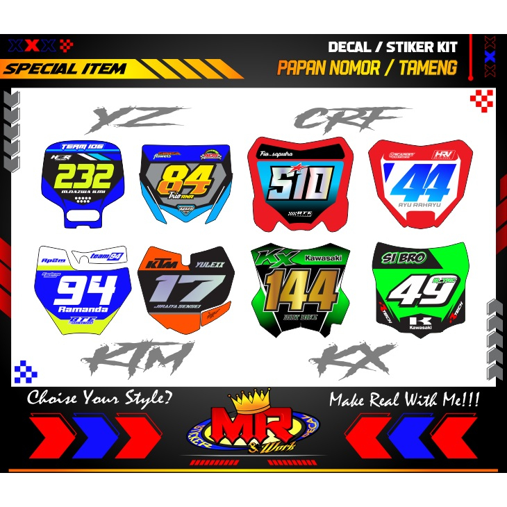 Jual Stiker Decal Tameng Batok Kepala Papan Nomor custom desain untuk ...