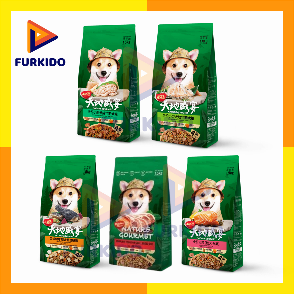 Jual KF Nature Gourmet Kitchen Flavor Dog Food Puppy to Adult Salmon ...