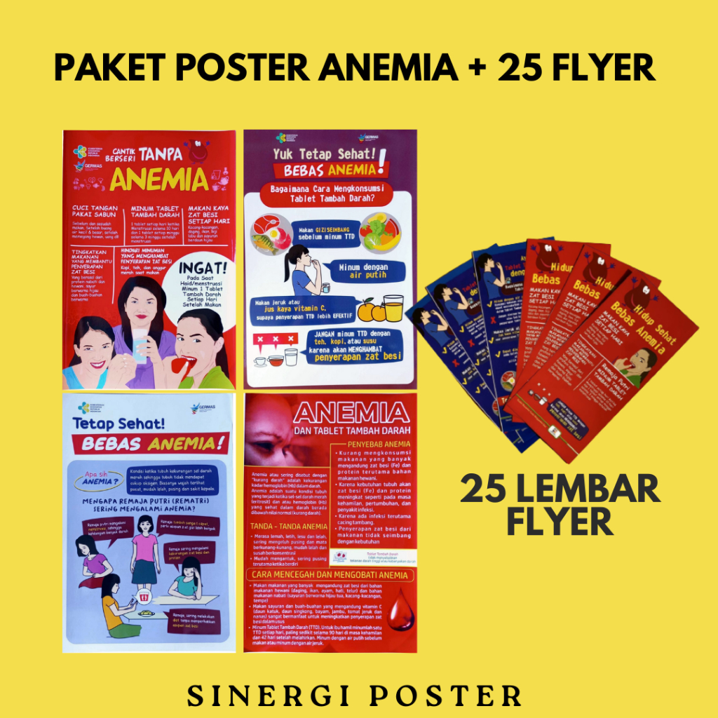 Jual Paket Poster | Paket Poster Anemia + Flyer | Cegah Anemia | Poster ...