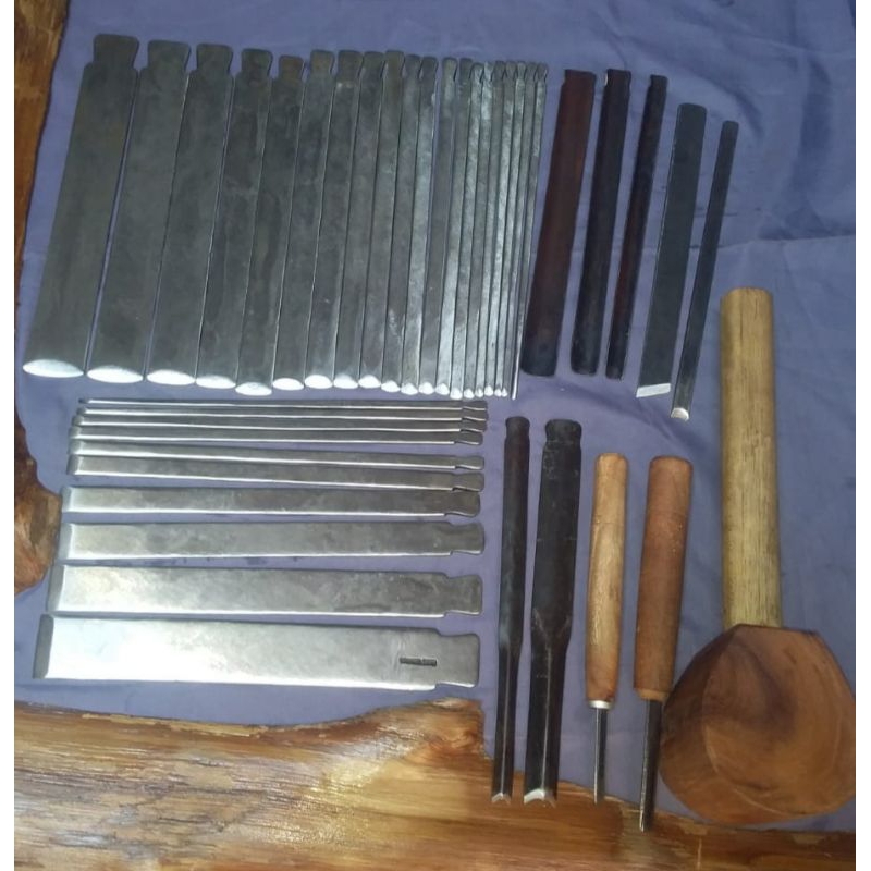 Jual Pahat Ukir Putih Kayu Jepara Satu Set Isi 39pcs | Shopee Indonesia