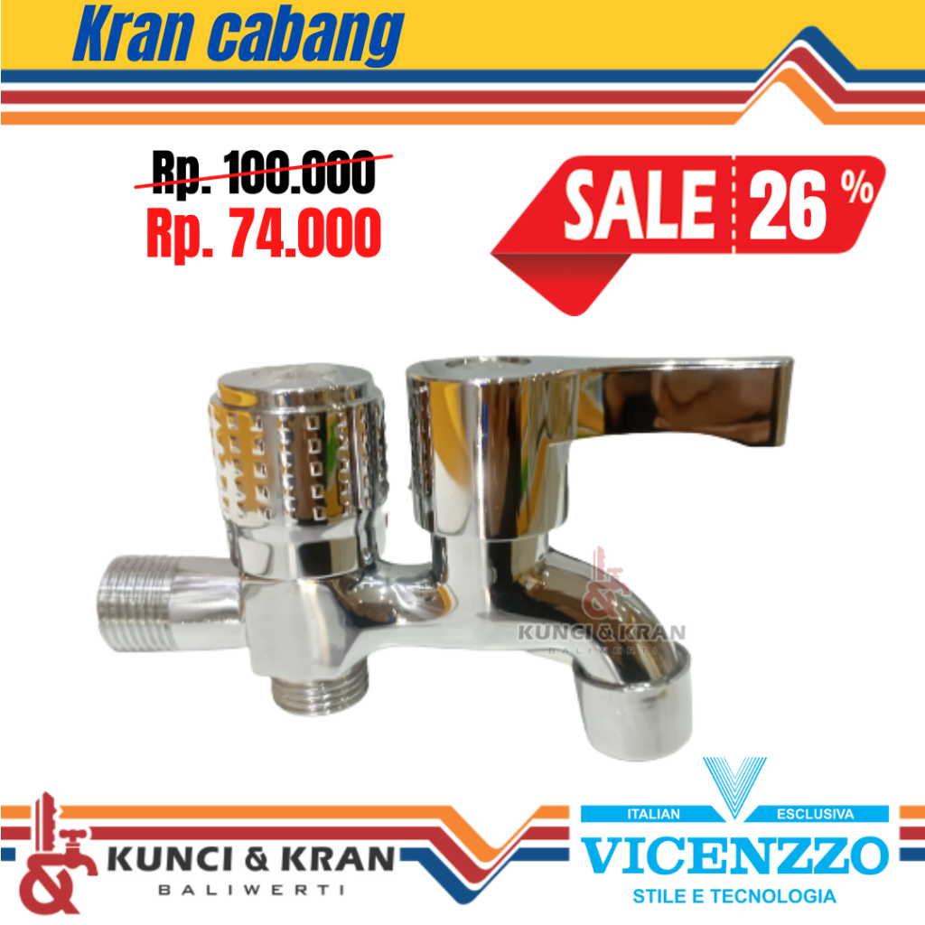 Jual Kran Cabang Vicenzzo 2742 Sepeda Chrome Keran shower Dingin Keran ...