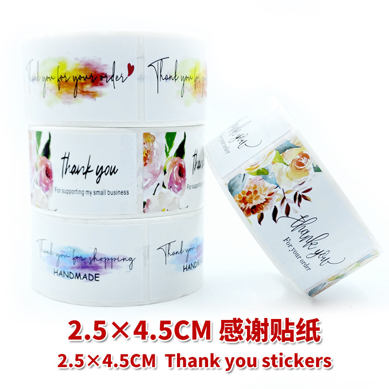 Jual STIKER ROLL LABEL PINK THANK YOU STICKER LABEL PANJANG TERIMA ...