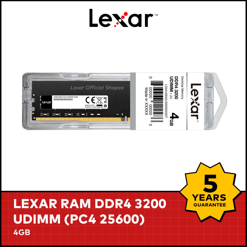 Jual Lexar RAM PC UDIMM DDR4 3200 (PC4 25600) Desktop Memori - 4GB LONGDIMM | Shopee Indonesia