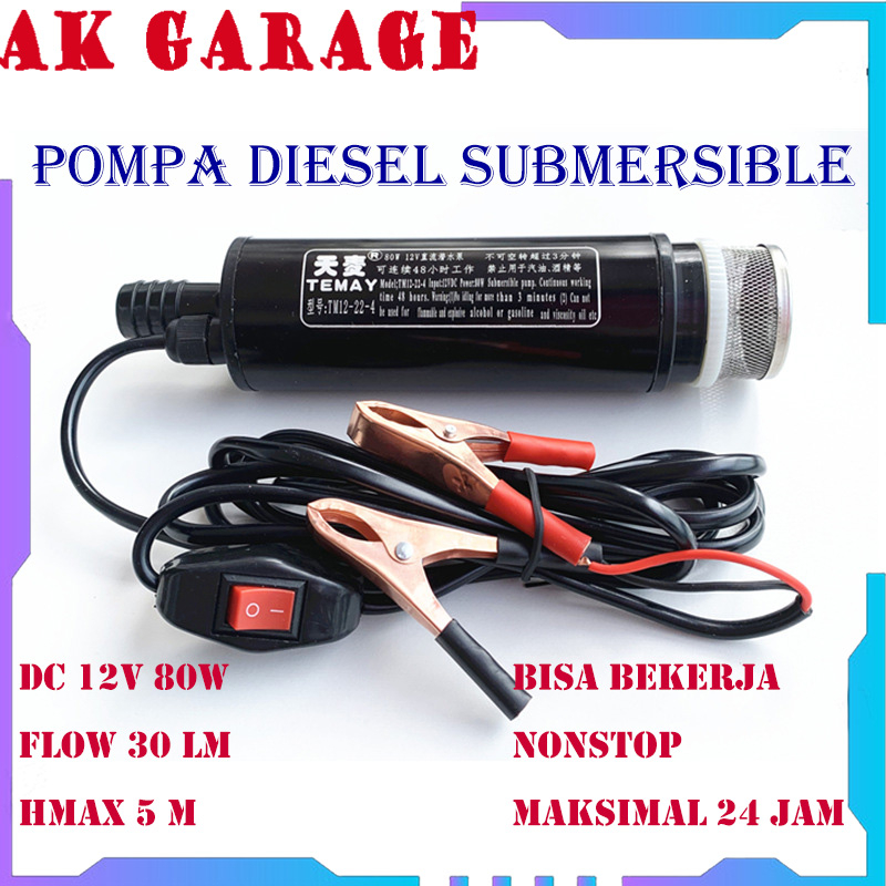 Jual Pompa Air Celup 51mm Hitam DC 24V 80W 30L/M Irigasi Draine Pump ...