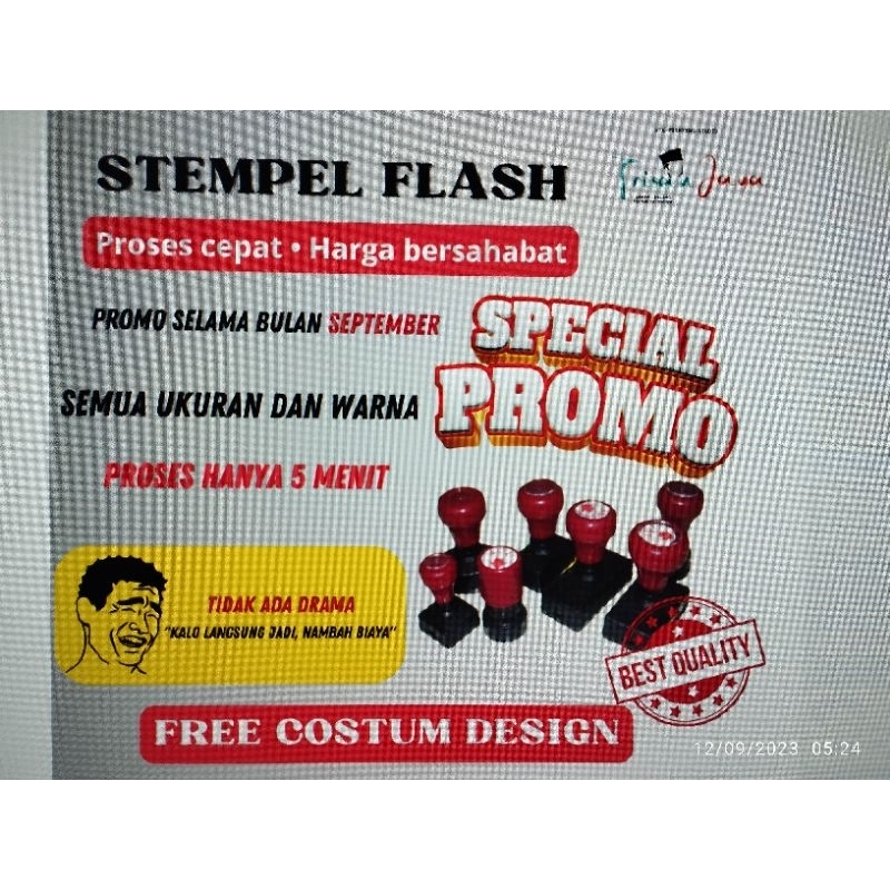 Jual STEMPEL FLASH OTOMATIS UKURAN STANDAR 45/51 CM | Shopee Indonesia