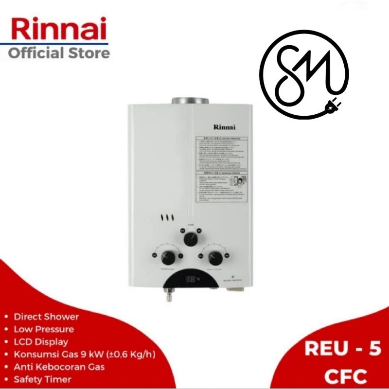 Jual Gas Water Heater Rinnai REU-5CFC 5 Liter REU 5 CFC | Shopee Indonesia