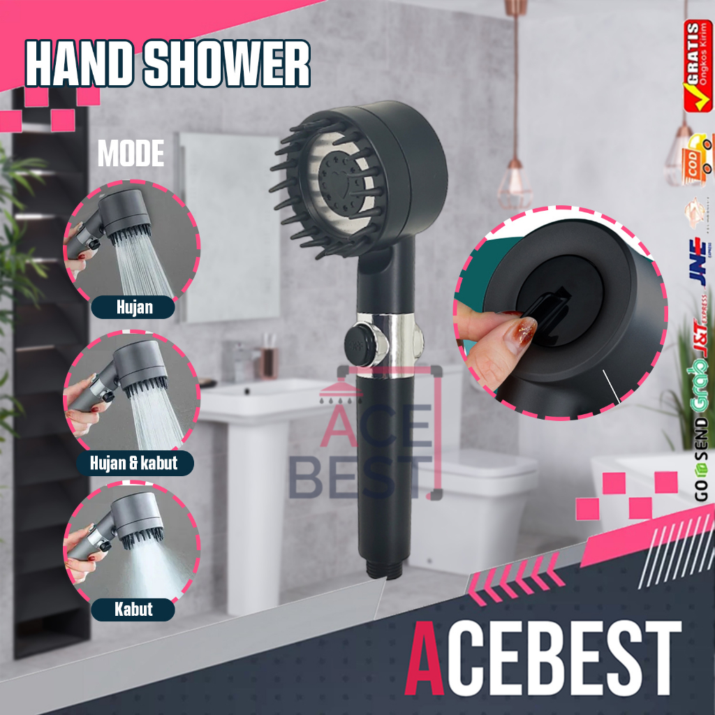 Jual Kepala Shower ABS/Hand shower genggam dengan 3 Mode HS-276 ...