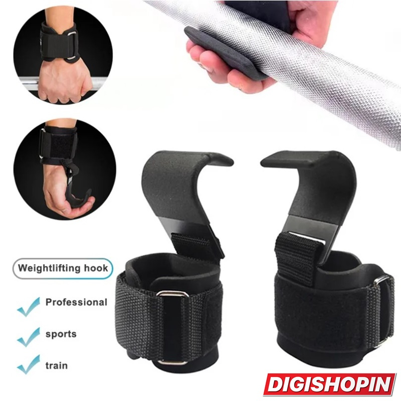 Jual Sarung Tangan Gym Dengan Hook Pengait | Strap GYM Dengan Hook ...