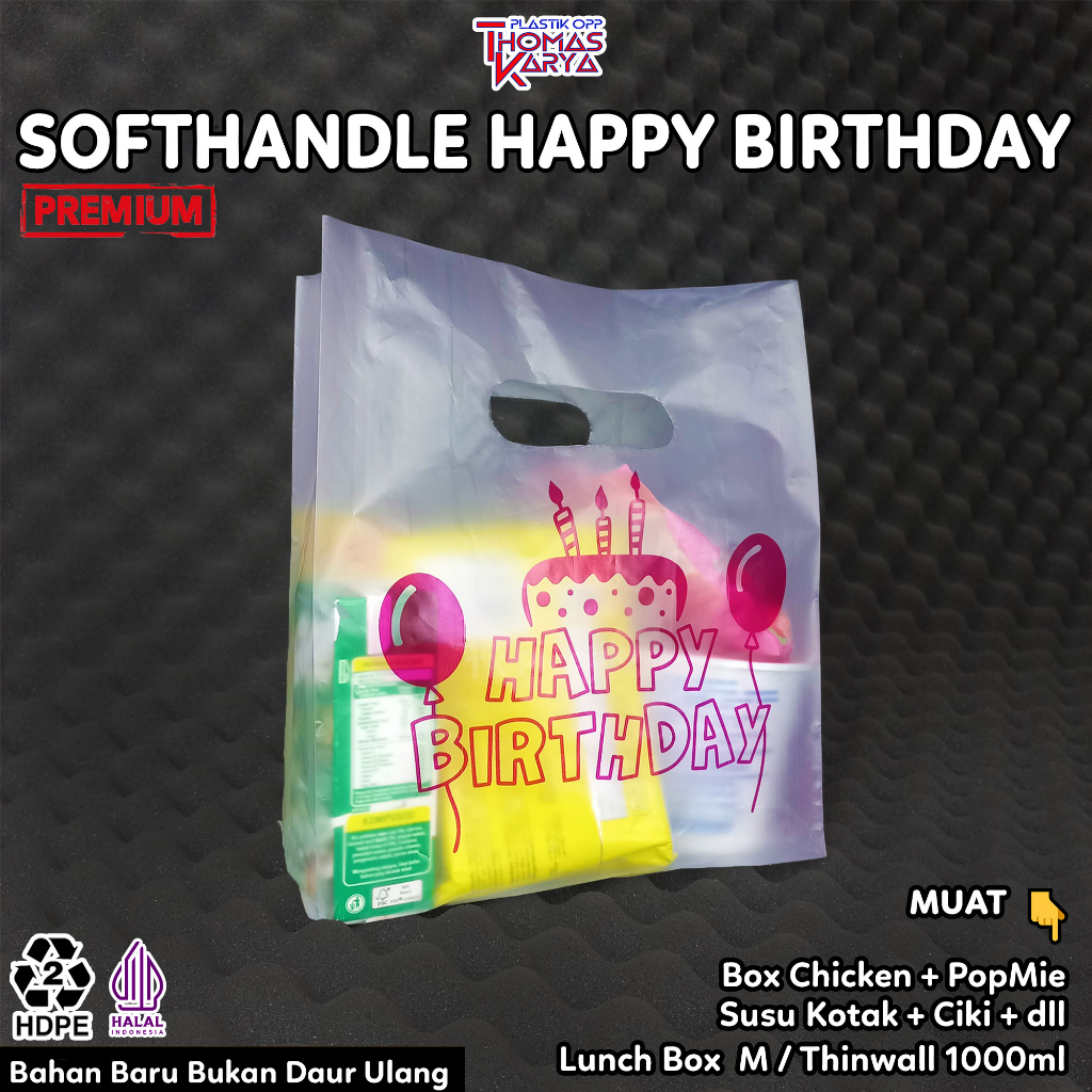 Jual ECER Paper Bag Plastik Dove Motif Ulang Tahun Anak / Tas Bingkisan Thank You Custom ...