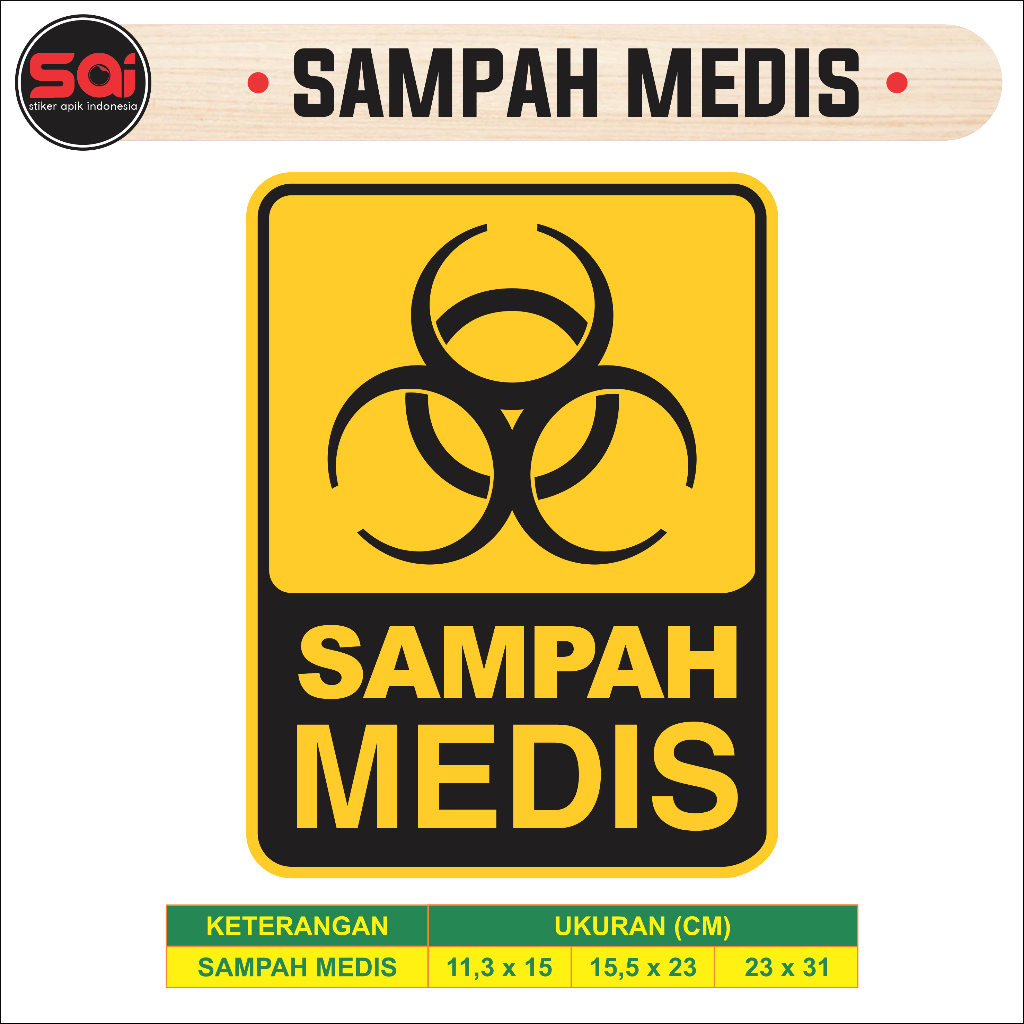 Jual stiker vinyl anti air JENIS SAMPAH INFEKSIUS - MEDIS - ORGANIK ...