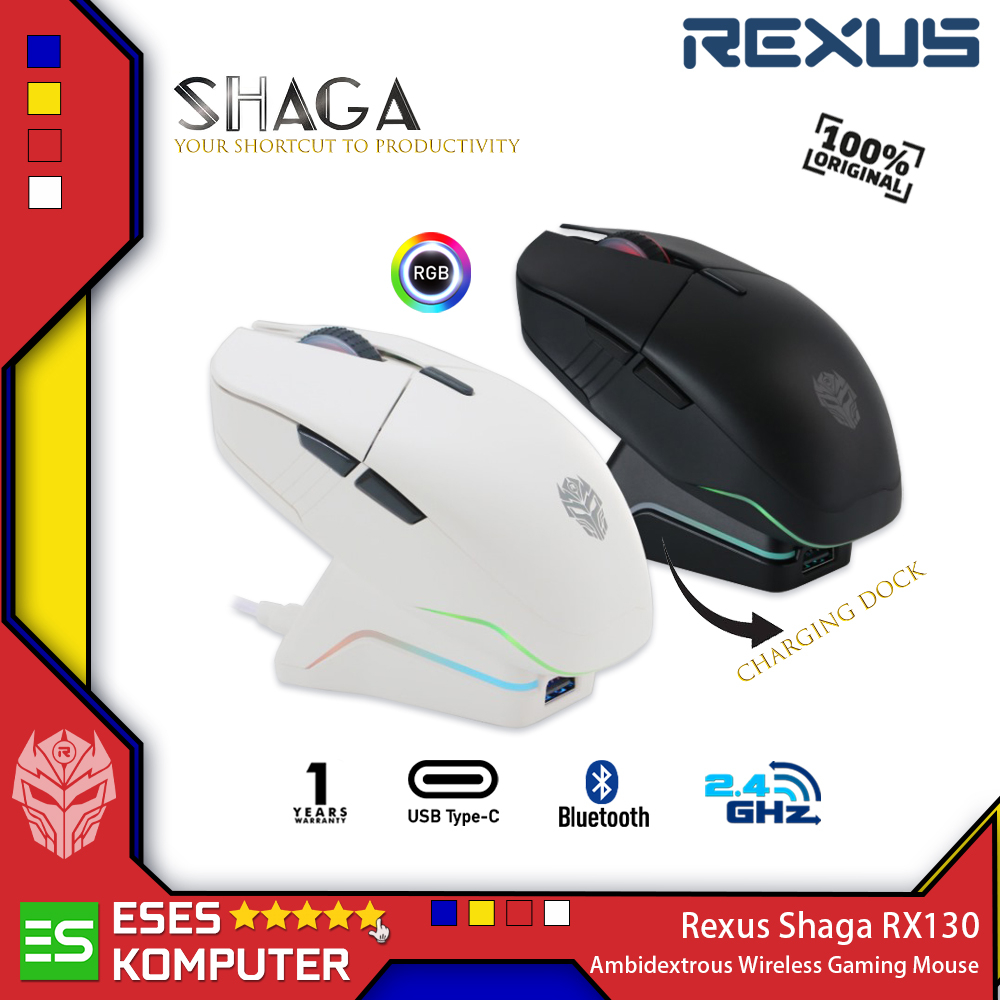 Jual Mouse Rexus SHAGA RX130 Wireless with Charging Dock RGB | Mouse ...