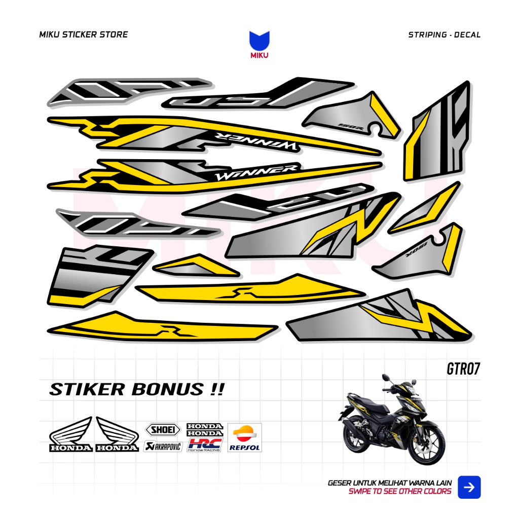 Jual GTR007 STRIPING GTR 150 VARIASI MOTIF WINNER STIKER LIS STICKER ...