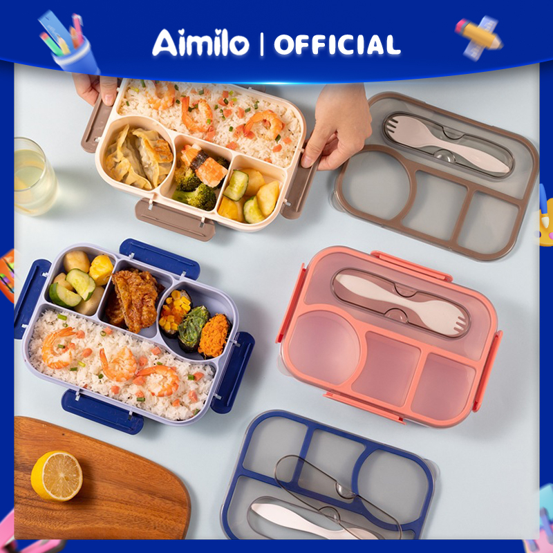 Jual [READY] Aimilo Gaya Jepang Tempat Makan Tupperware BPA Free Lunch Box Set Tempat Bekal Anak ...