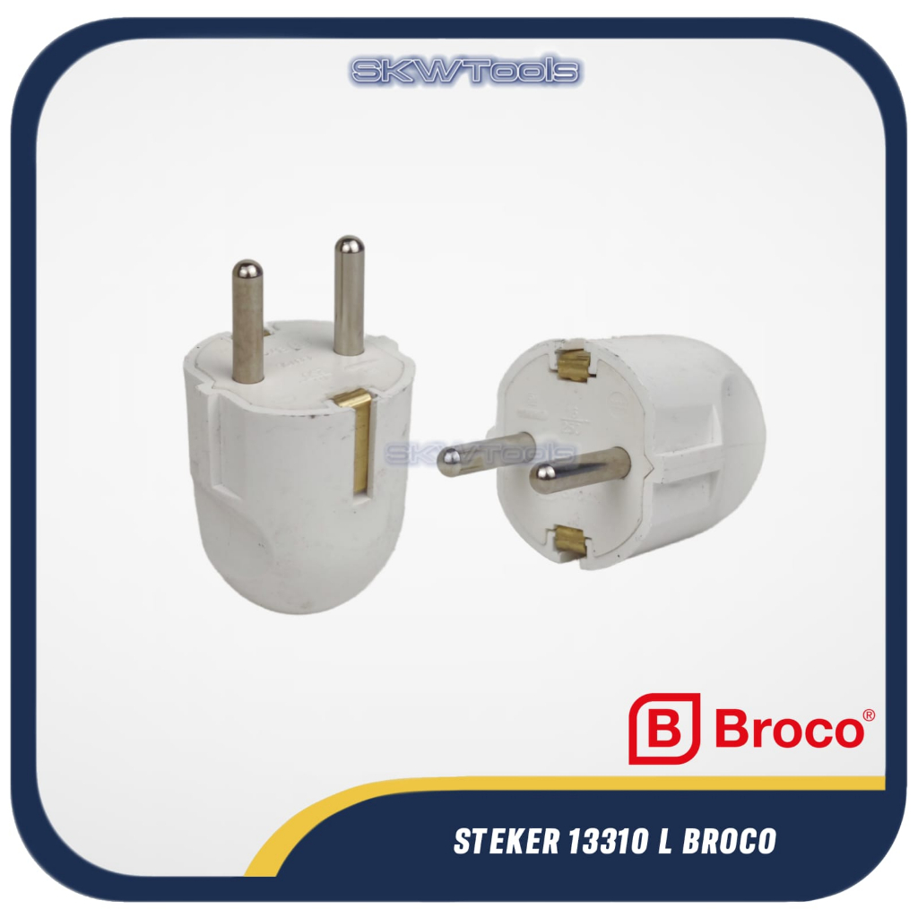 Jual Colokan Arde Bulat Putih BROCO / Steker Arde Putih BROCO 13310 ...