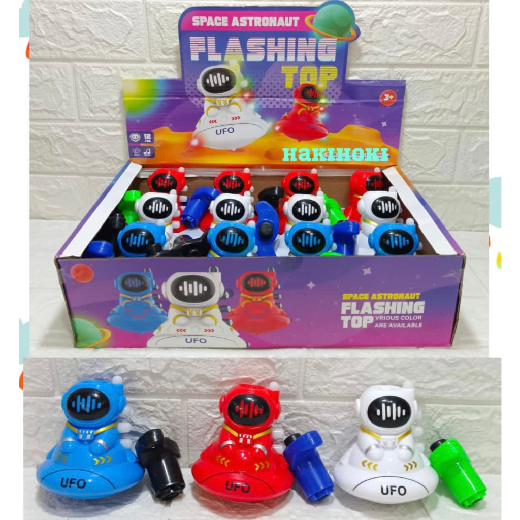 Jual Mainan Gasing Ufo Astronot Lampu LED + Music Mainan Anak Gangsing ...