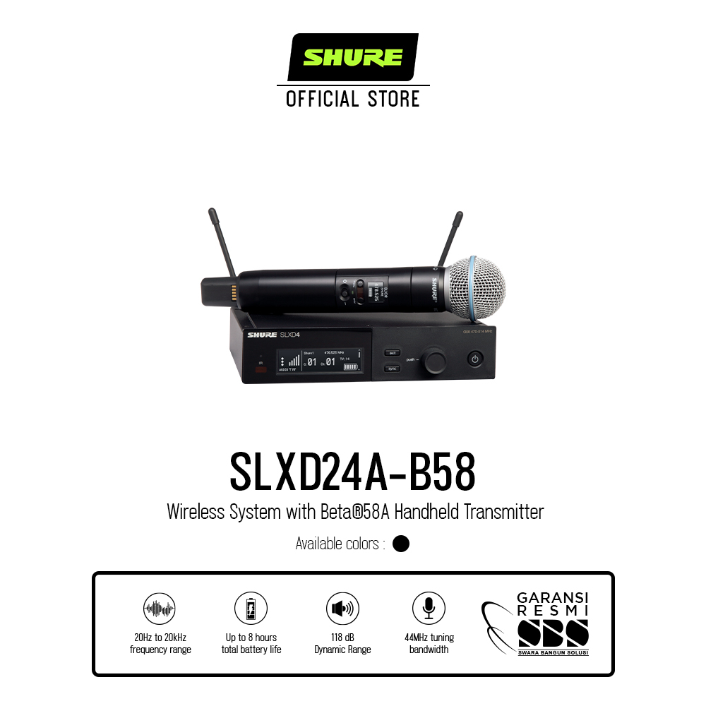 Jual Shure SLXD24A/B58 Wireless System with Beta 58A Handheld Transmitter | Shopee Indonesia