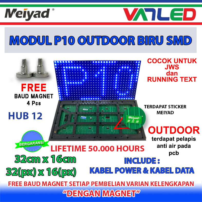 Jual Panel Modul Module Running Text P10 Outdoor SMD Biru | Shopee ...