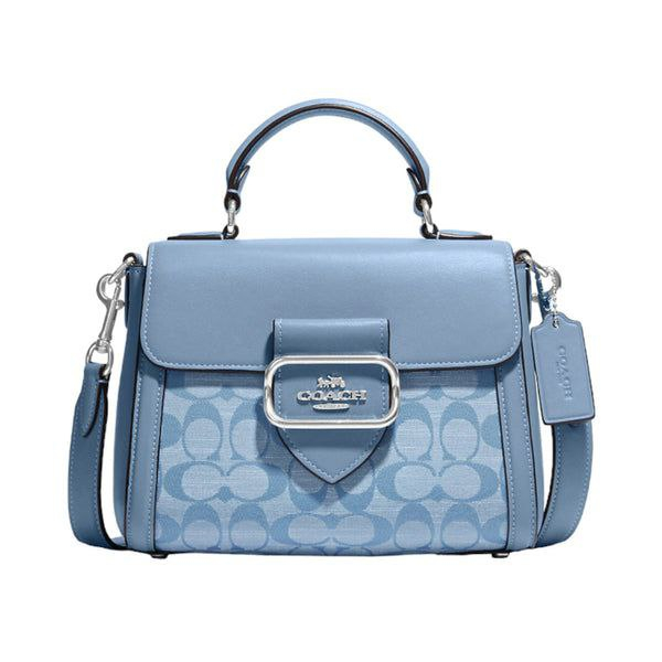 Jual coach Morgan Top Handle Satchel Denim Chambray Signature ...